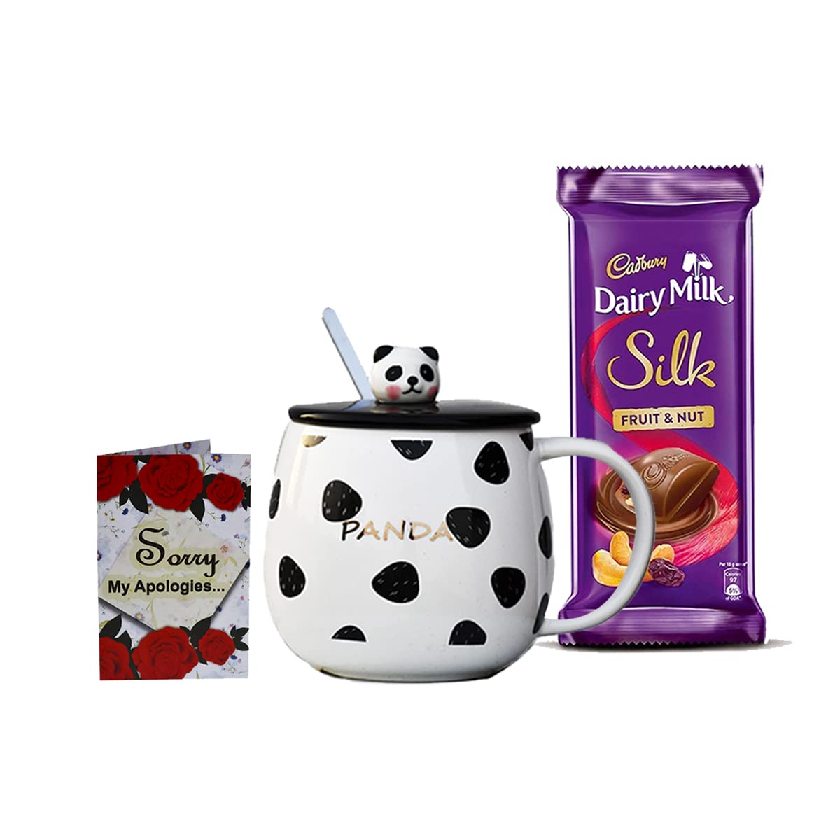 Gift Combo - Sorry Greeting Card with Panda Coffee Mug with Lid ...