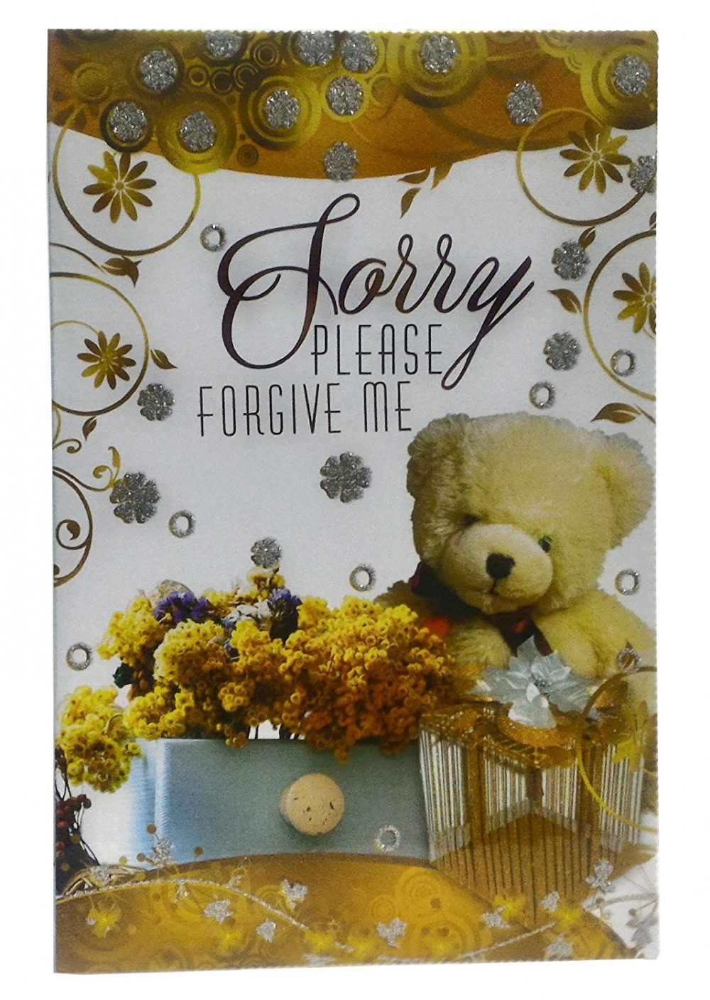 Sorry Gift Combo - Sorry Greeting Card, Cushion & Soft Teddy