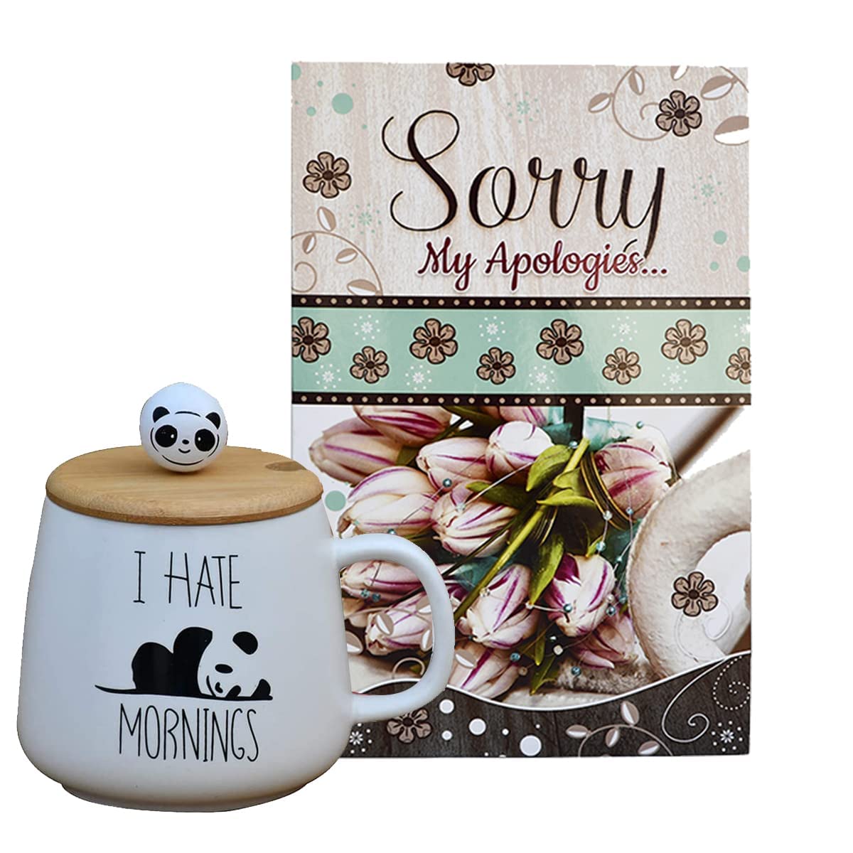 Sorry Gift Combo - Sorry Greeting Card with Cute Panda Mug-Apology ...